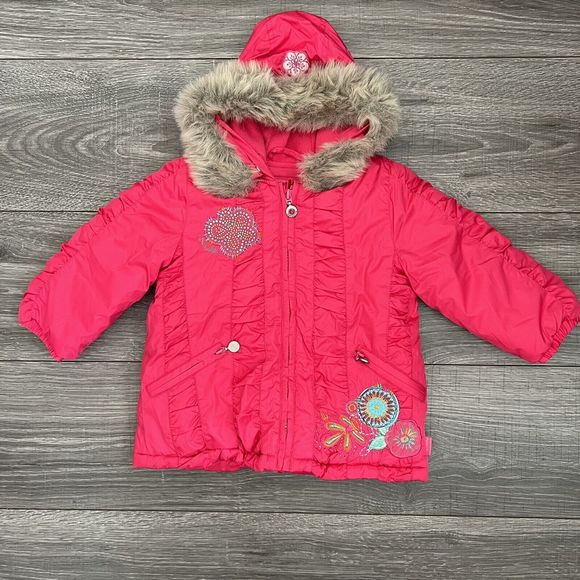 Pampolina | Jackets & Coats | Pampolina Baby Girls Pink Hooded Ski ...